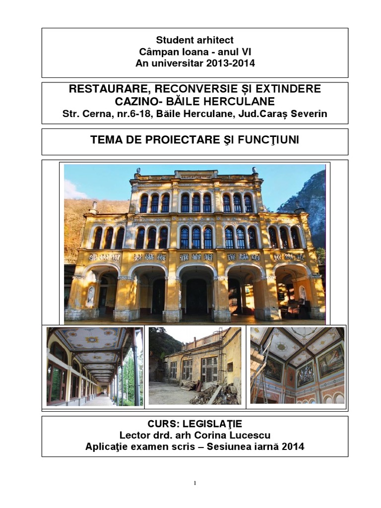 TEMA Câmpan Ioana-Tema-Proiectare-Functiuni in Spatiu Istoric Construit ...