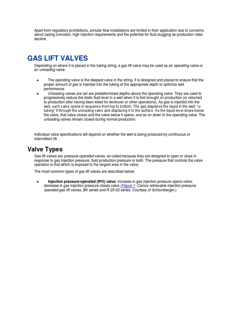 Annular flow concerns and gas lift valves | PDF