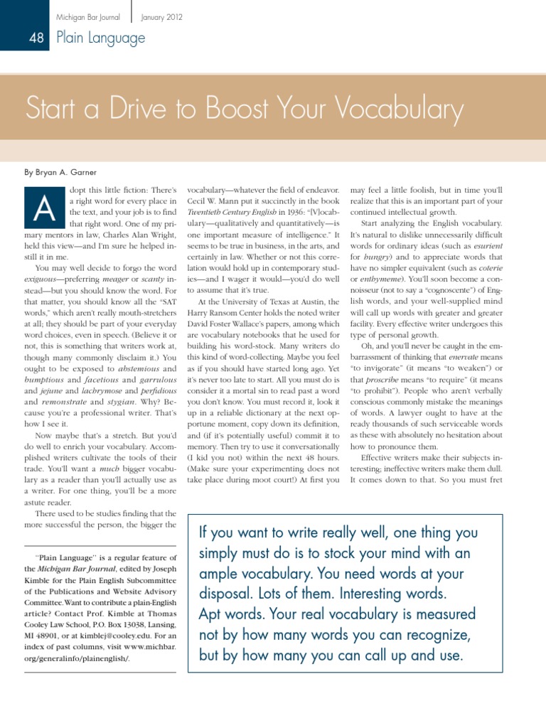 Vocabulary Building Books List | PDF