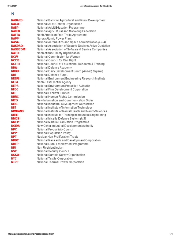 3.List of Abbreviations for Students | United Nations | International ...
