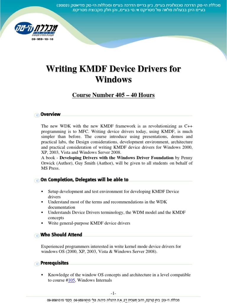 Writing KMDF Device Driverfor Windows | PDF | Device Driver | Microsoft Windows