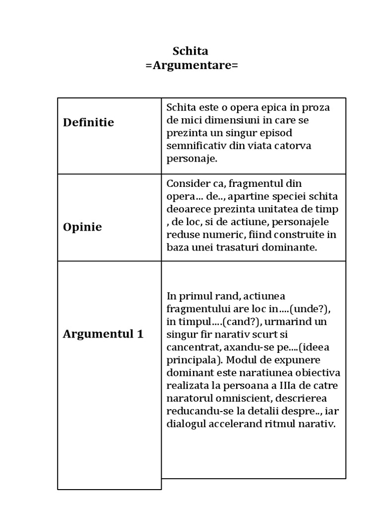 Schita Argumentare | PDF