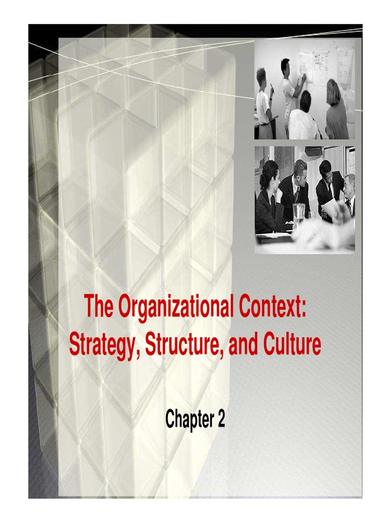 WEEK 2-The Organization Context Strategy, Structure and Culture ...