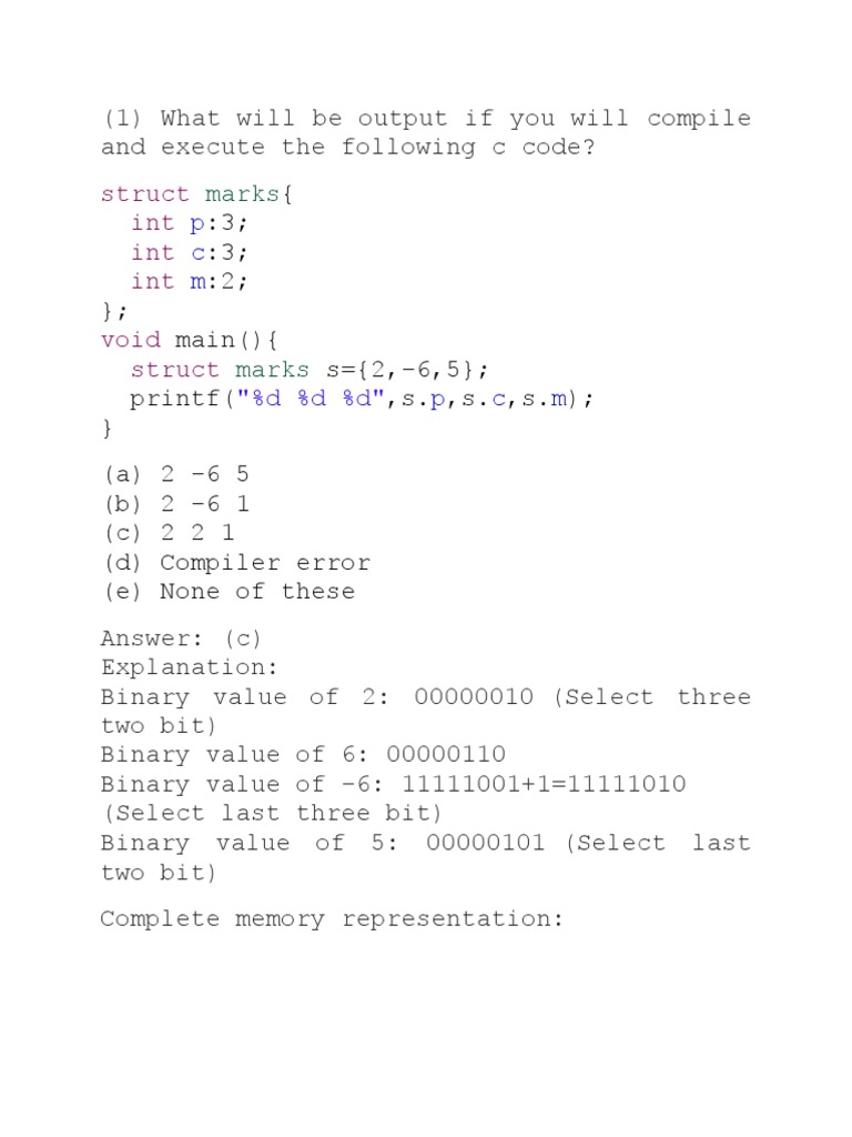 Tricky C Questions | PDF | C (Programming Language) | Pointer (Computer ...