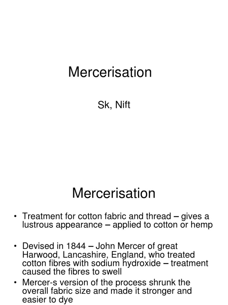 Mercerisation | Download Free PDF | Rayon | Yarn
