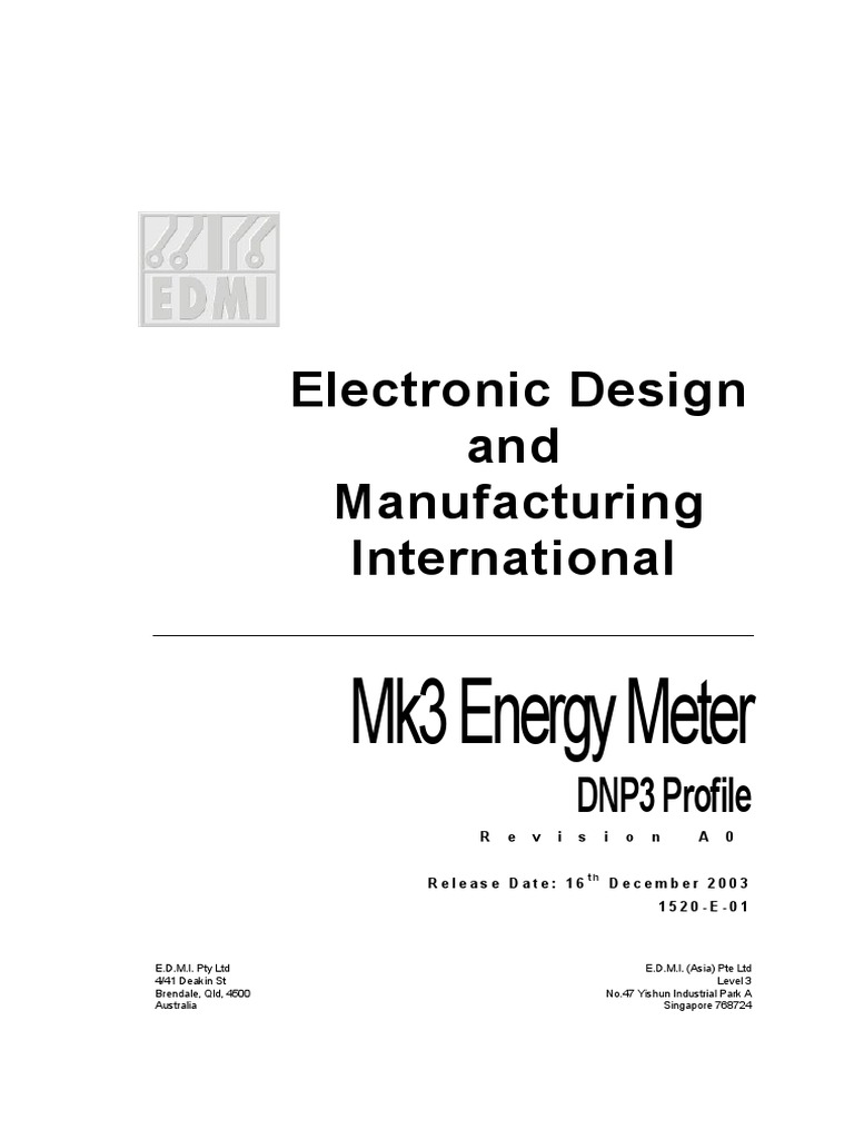 Edmi Mk3 Dnp3 Profile A0 - 2 | PDF | Network Packet | Computer Data