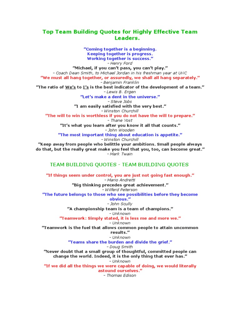 Effective Team Building Quotes