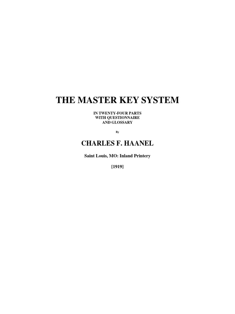 Charles Haanel - The Master Key System Cd2 Id1919810777 Size878 | PDF ...