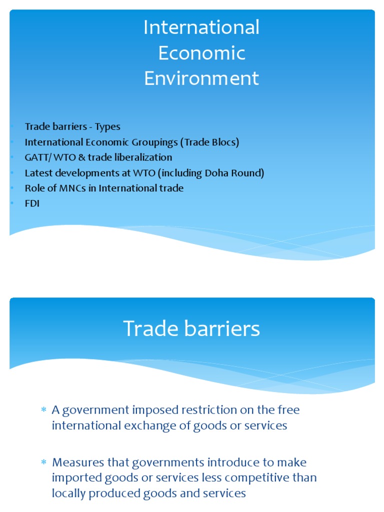 International Economic Environment | PDF | Free Trade | Trade