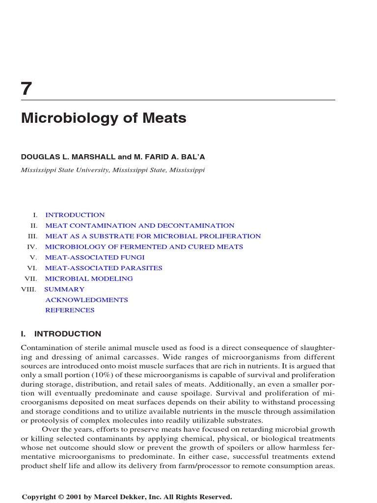 7.microbiology of Meats | PDF | Meat | Lactobacillus