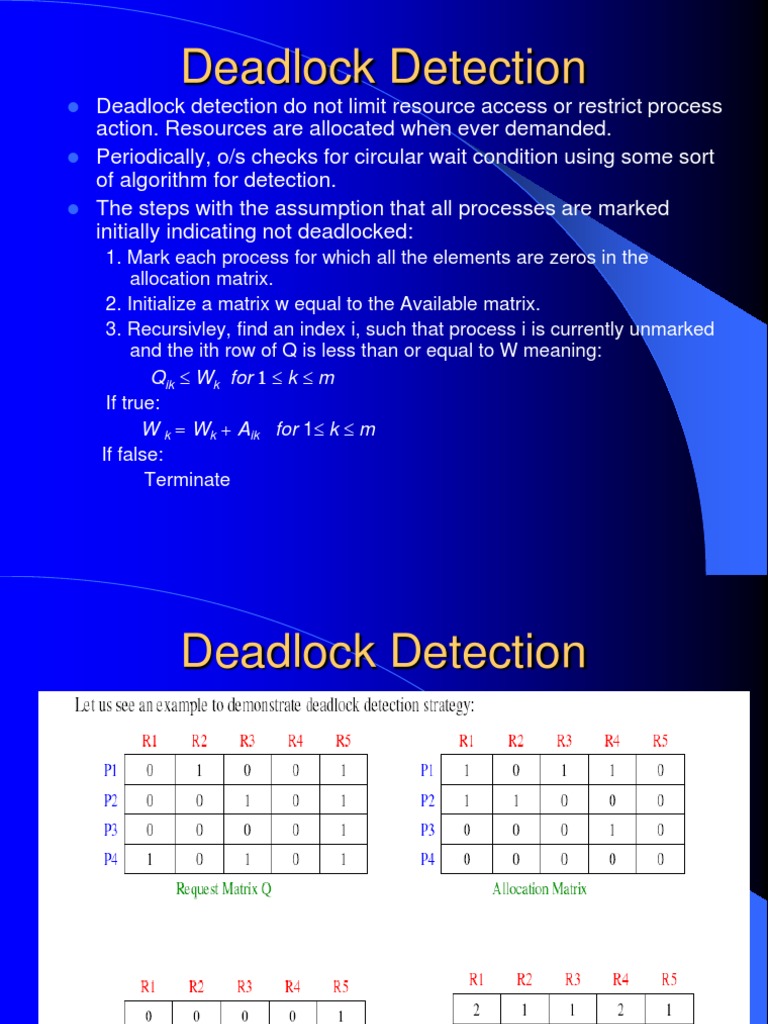 Deadlock Detection Algorithm | PDF