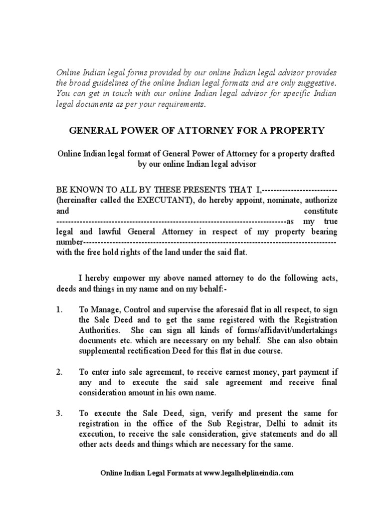 General Power of Attorney | PDF | Power Of Attorney | Civil Law (Common ...
