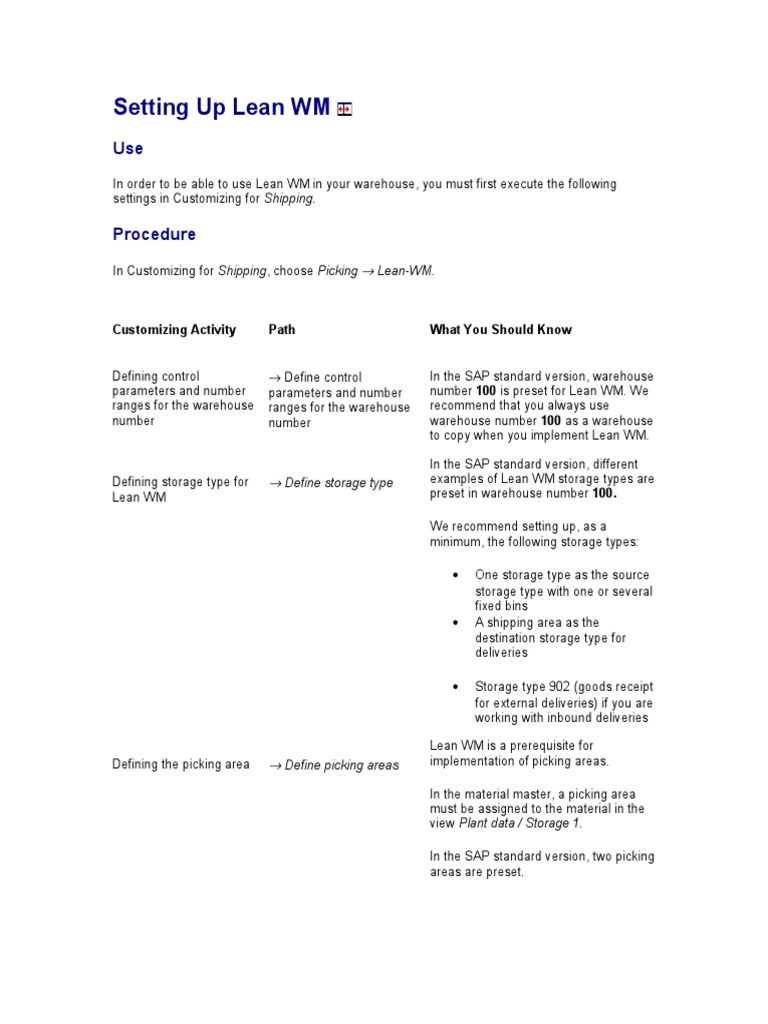 Lean WM | PDF | Warehouse | Computing