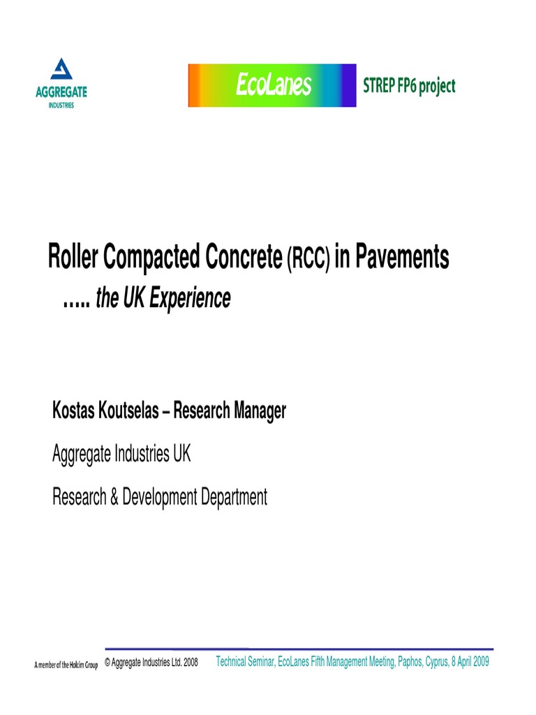 Roller Compacted Concrete (RCC) in Pavements | PDF | Road Surface ...
