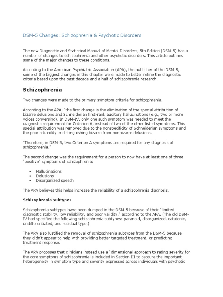 DSM | Download Free PDF | Schizophrenia | Dsm 5