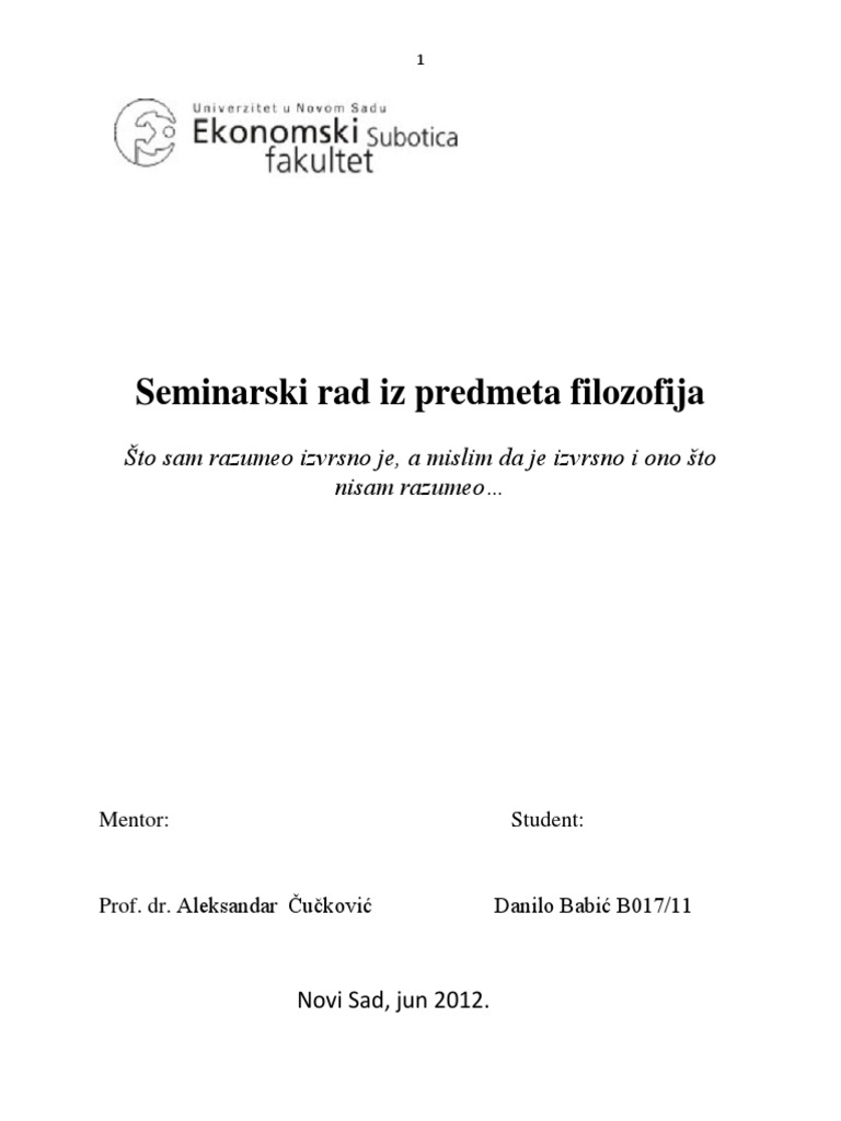 Heraklit Seminarski Rad | PDF