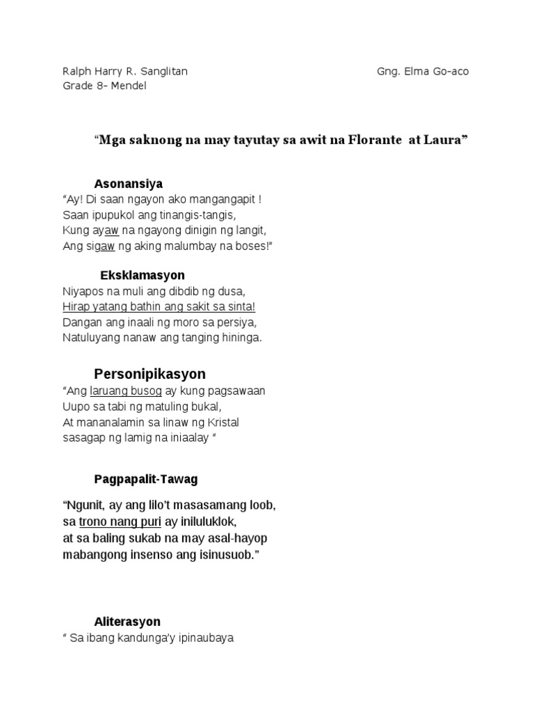 Mga Tayutay Sa Filipino | PDF