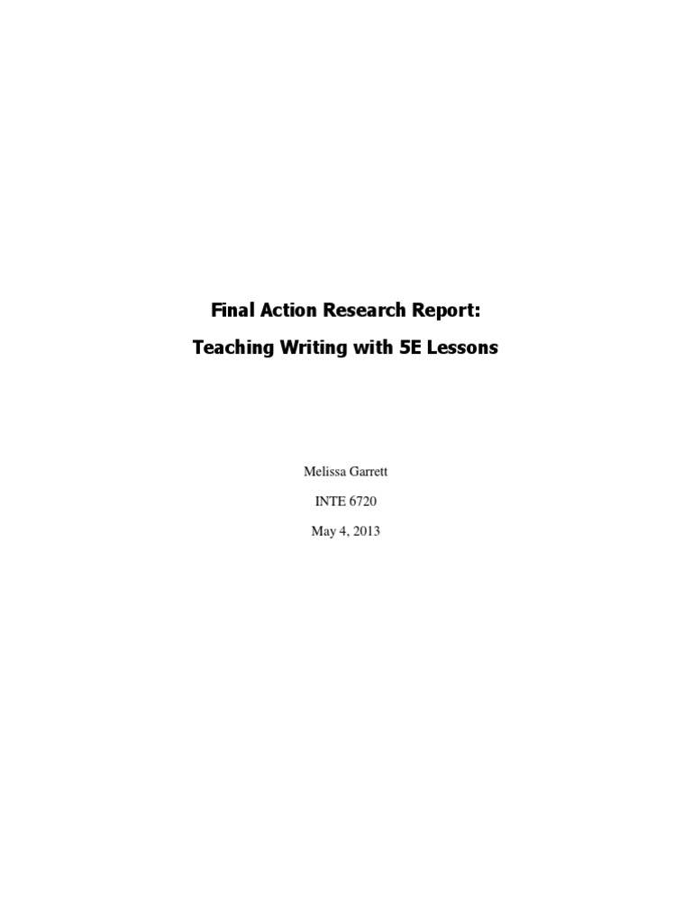 Melissa Garrett Final Action Research Report | PDF | Survey Methodology | Teachers
