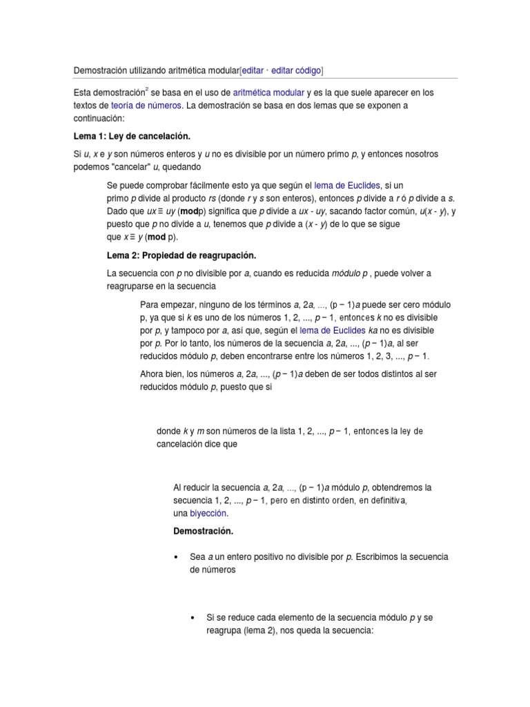 Demostración Utilizando Aritmética Modular | PDF | Prueba matemática ...