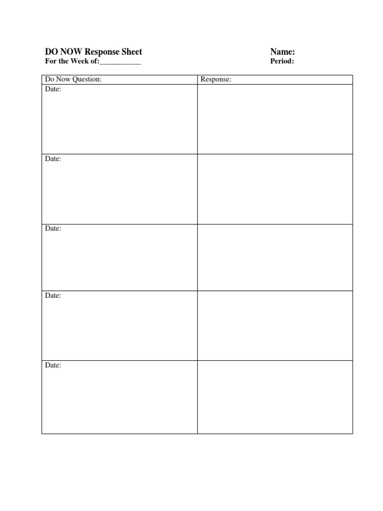 Do Now Template | PDF
