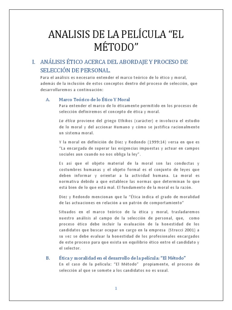 Análisis de película el Método