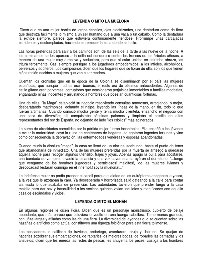 Leyenda o Mito La Muelona | PDF
