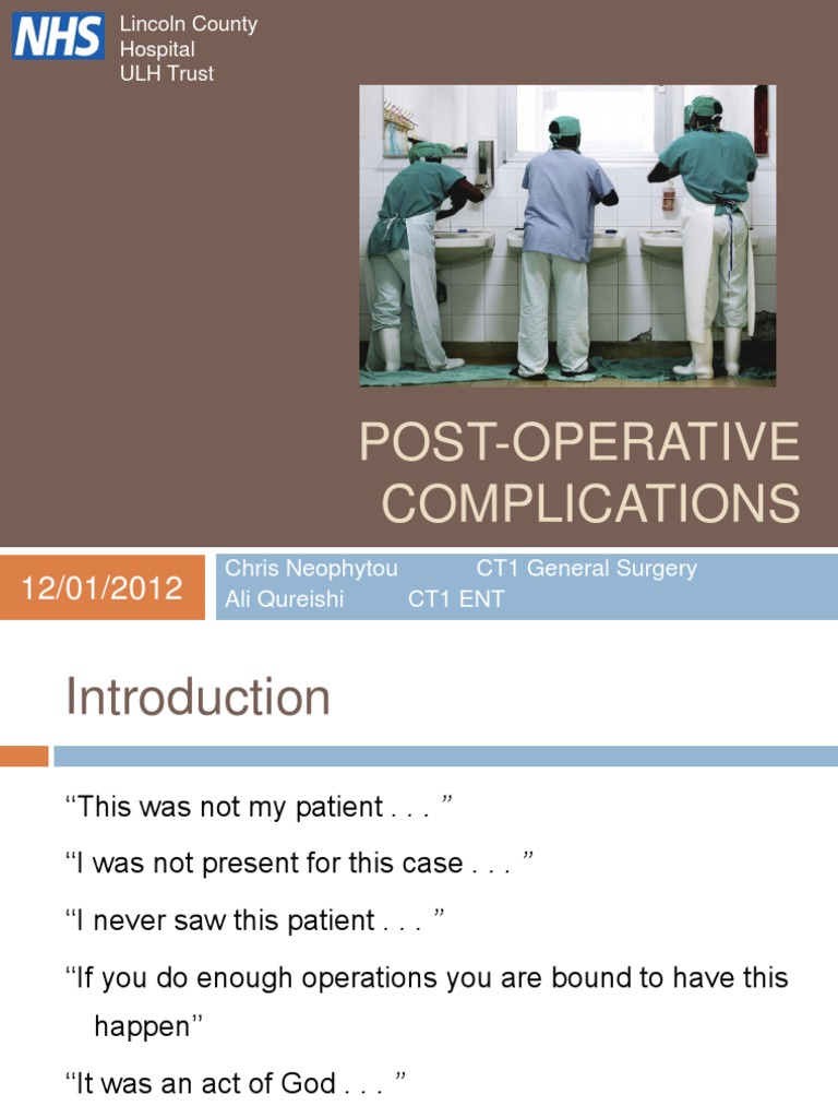 Post-Operative Complications Presentation | Surgery | Sepsis