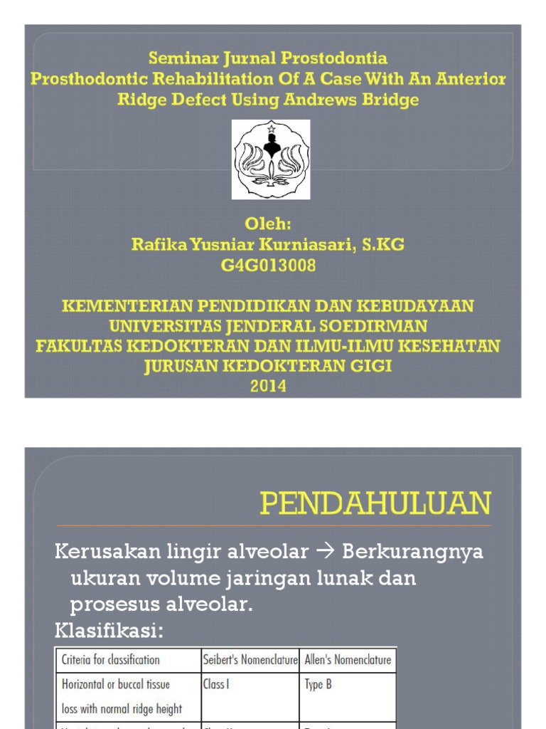 Prosthodontic Rehabilitation of A Case With An Anterior Ridge Defect ...