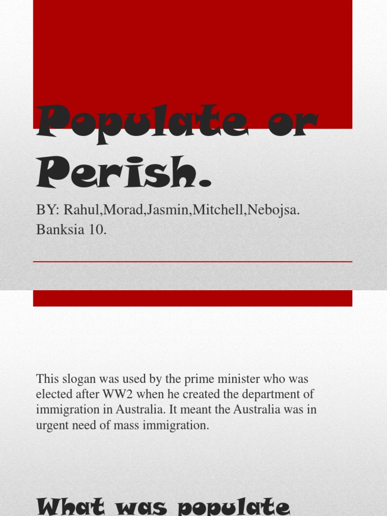 Populate or Perish | PDF | Politics