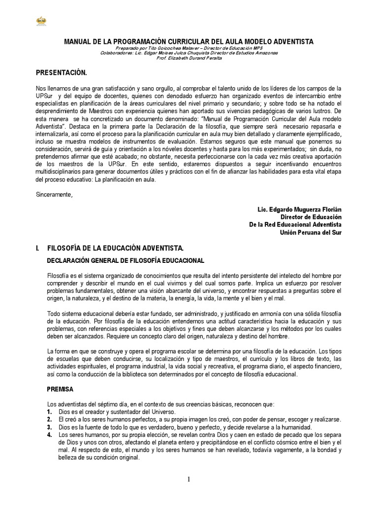 Manual De Modelo Adventista Pdf Pdf Comprensión Lectora Iglesia