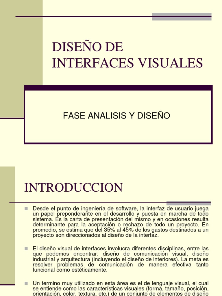 Diseño de Interfaces Visuales | PDF | Interfaces gráficas de usuario | Interfaz de usuario