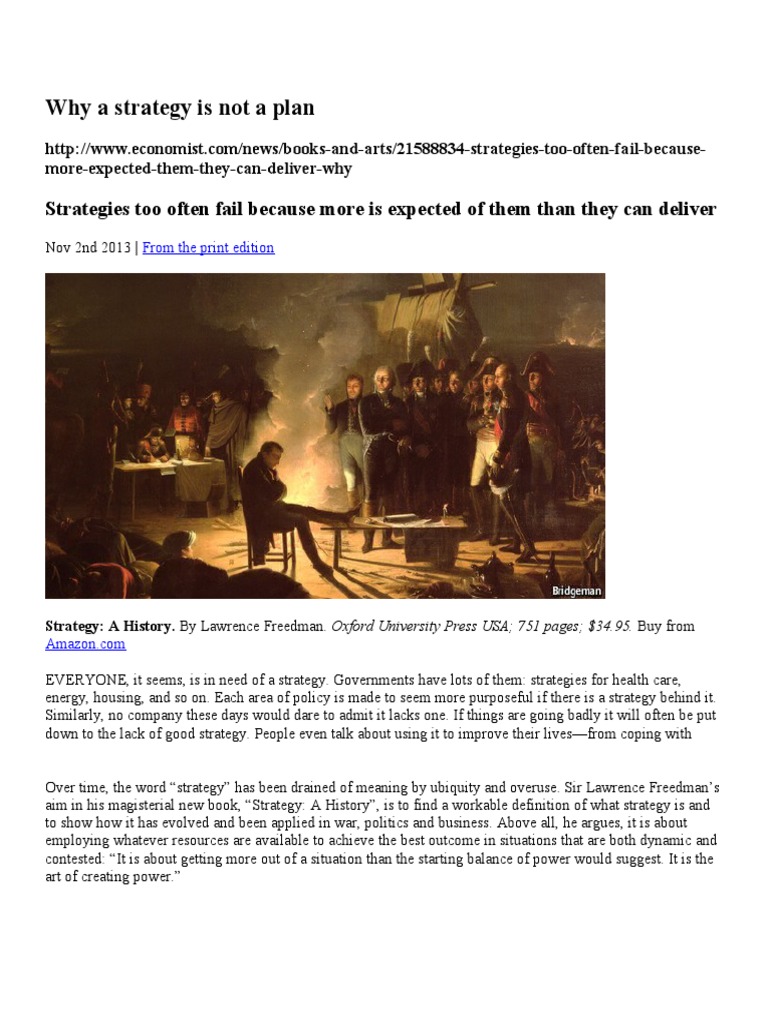 Why A Strategy Is Not A Plan | PDF | Nature | Business