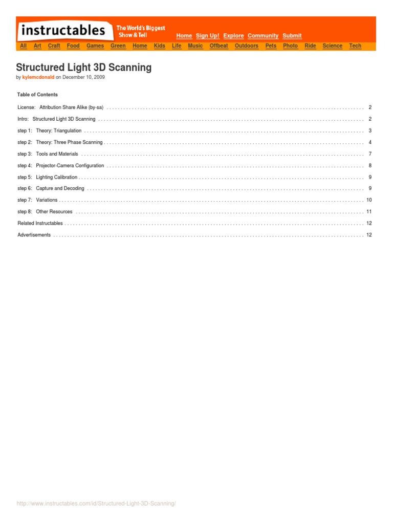 3D-Scanning With Structured Light | PDF | Image Scanner | Stereoscopy