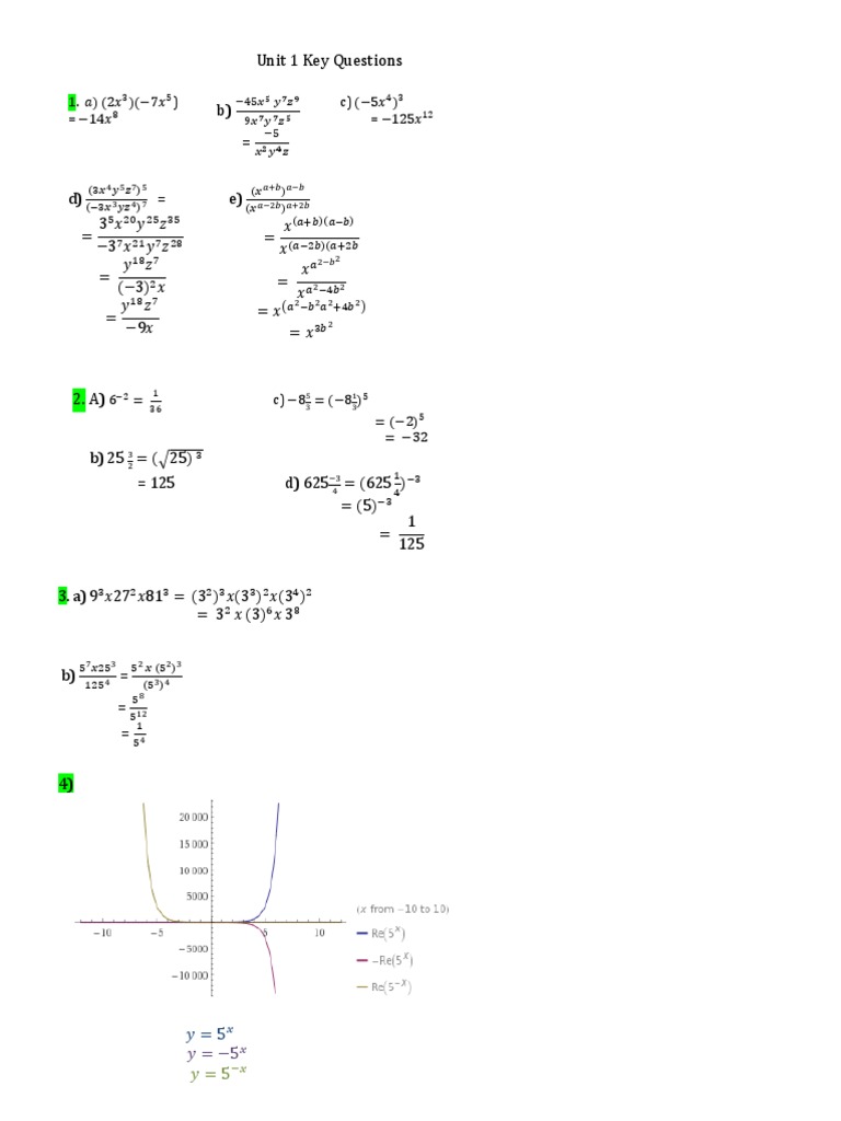 Unit 1 Key Questions B) | PDF | Logarithm | Complex Analysis