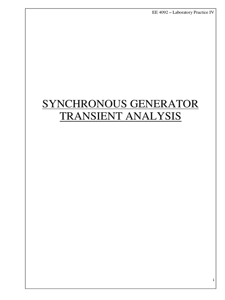 Synchronous Generator Transient Analysis | PDF | Steady State ...