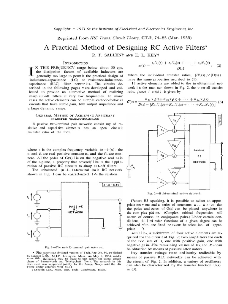 A Practical Method of Designing RC Active Filters | PDF | Amplifier ...
