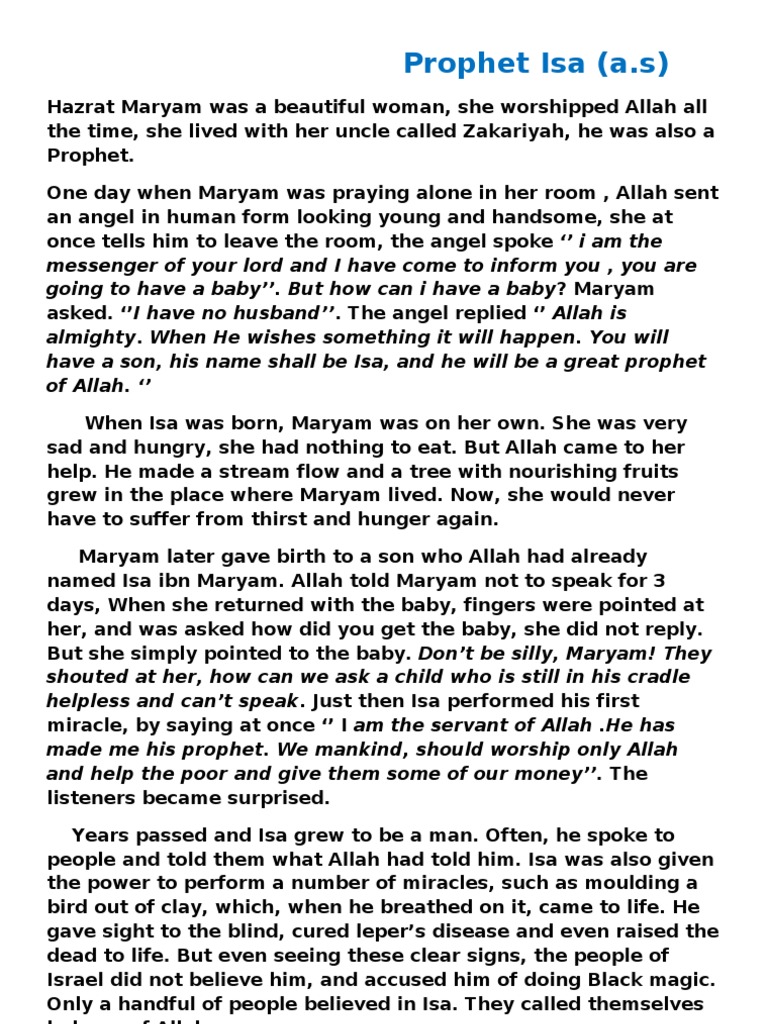 Prophet Isa | Jesus In Islam | God In Islam