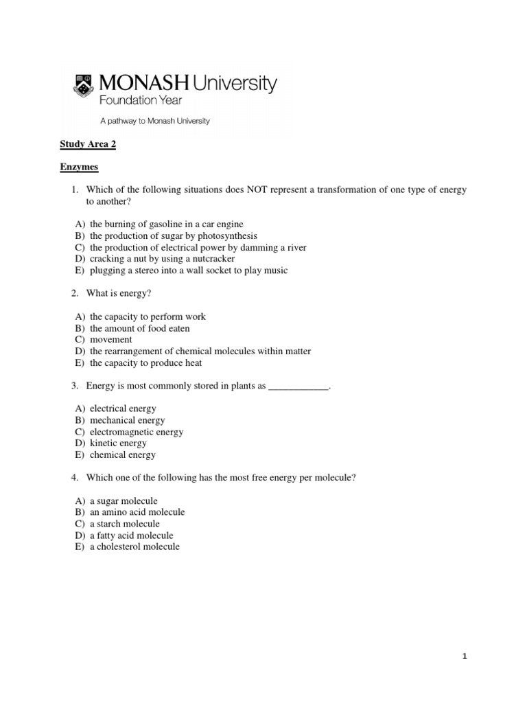 Enzymatic Reactions: Energy and Hydrolysis | PDF | Active Site | Enzyme ...