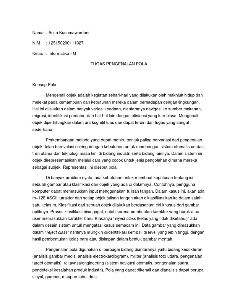 Pengenalan Pola | PDF