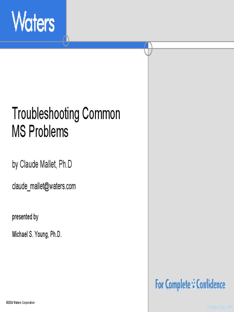 Waters LCMSWaters LCMS Troubleshooting | PDF | Mass Spectrometry ...