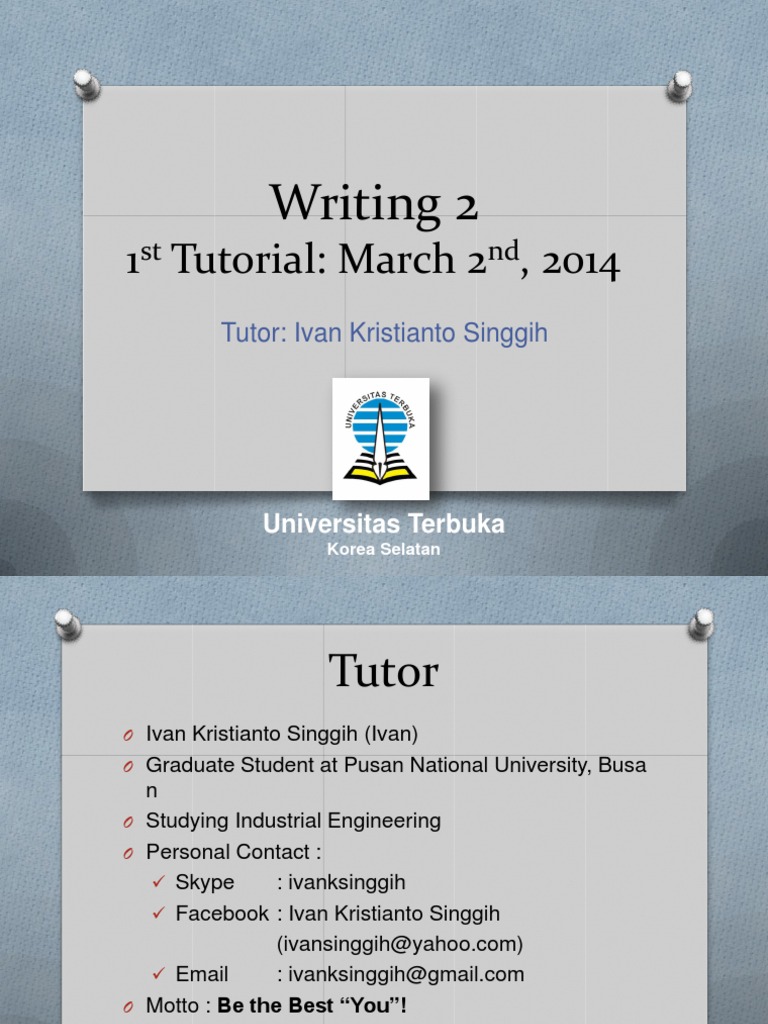 Writing 2 - Pertemuan 1 - Modul 1 - Ivan Kristianto Singgih | PDF ...