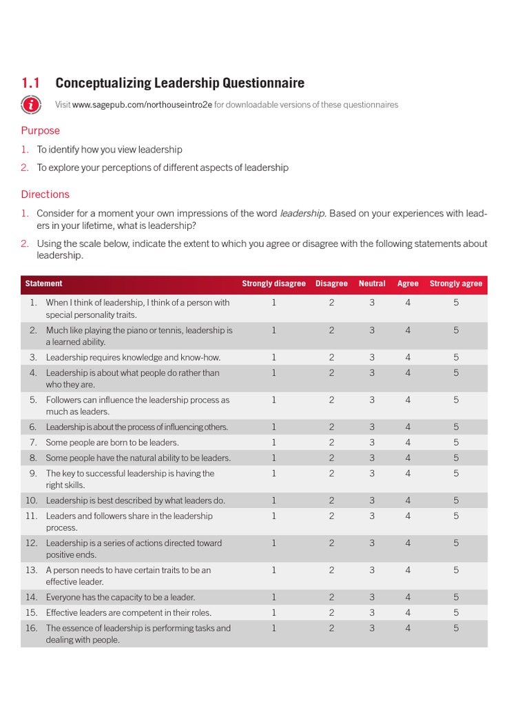 Leadership Perception Questionnaire | PDF | Neuropsychological ...