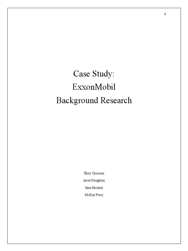 ExxonMobil Case Study Overview | PDF | Exxon Mobil | Federal Energy ...