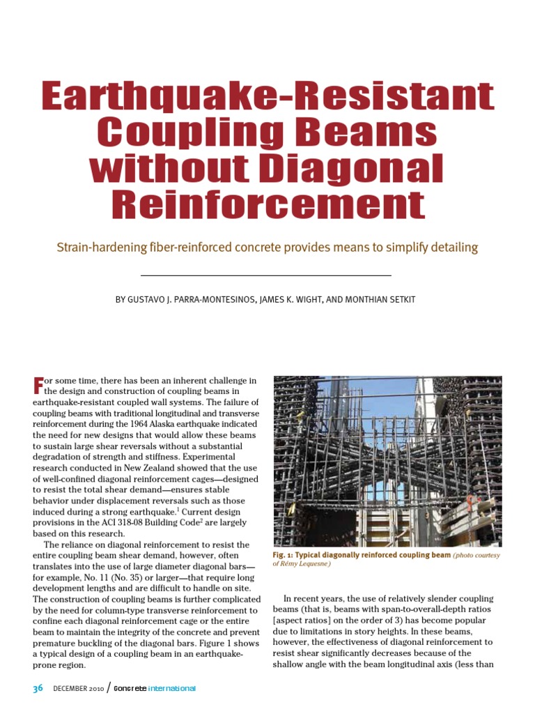 EW Resistant Coupling Beams | PDF | Beam (Structure) | Strength Of ...