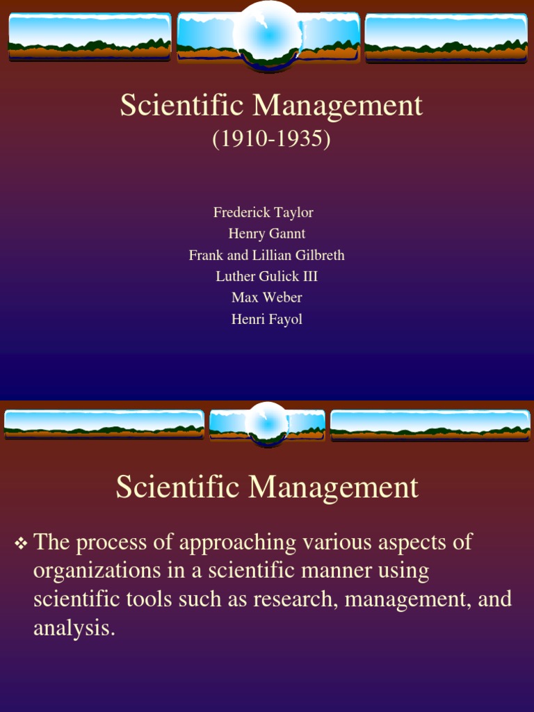 Overview of Scientific Management Theories | PDF