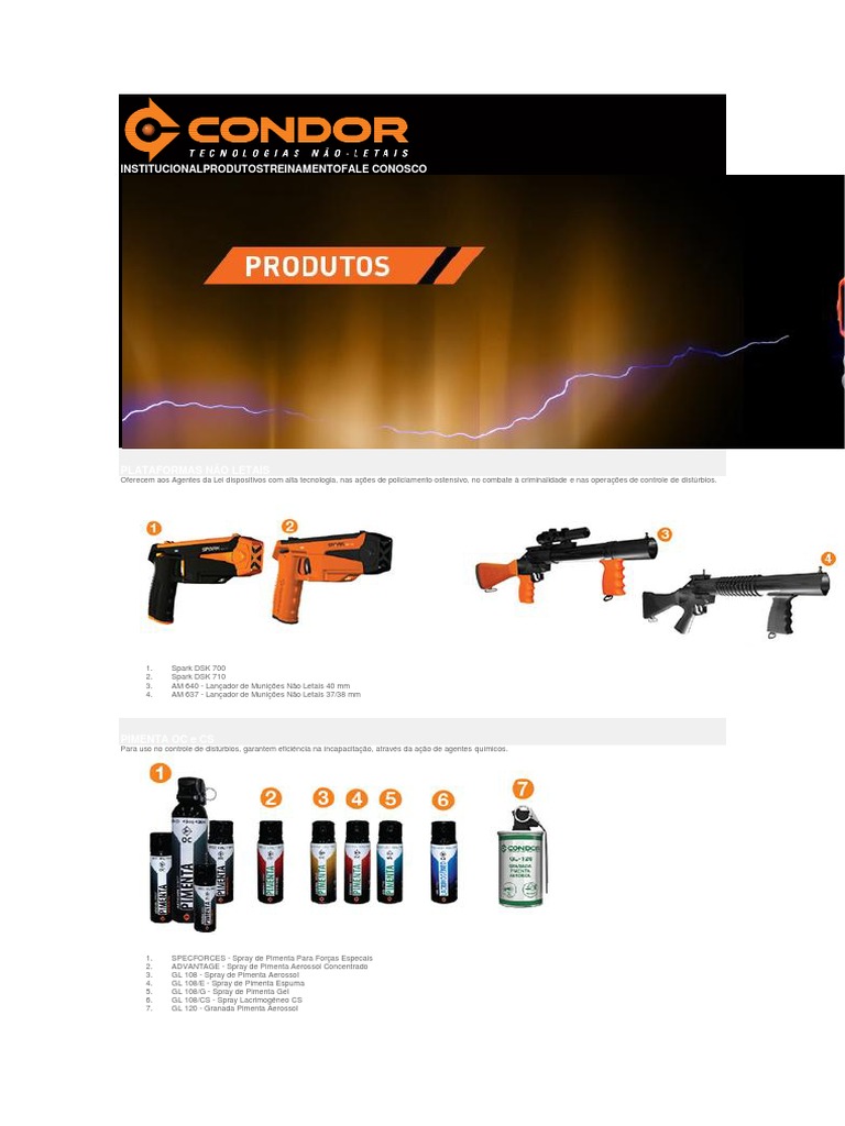 Produtos CONDOR | PDF | Munição | Segurança