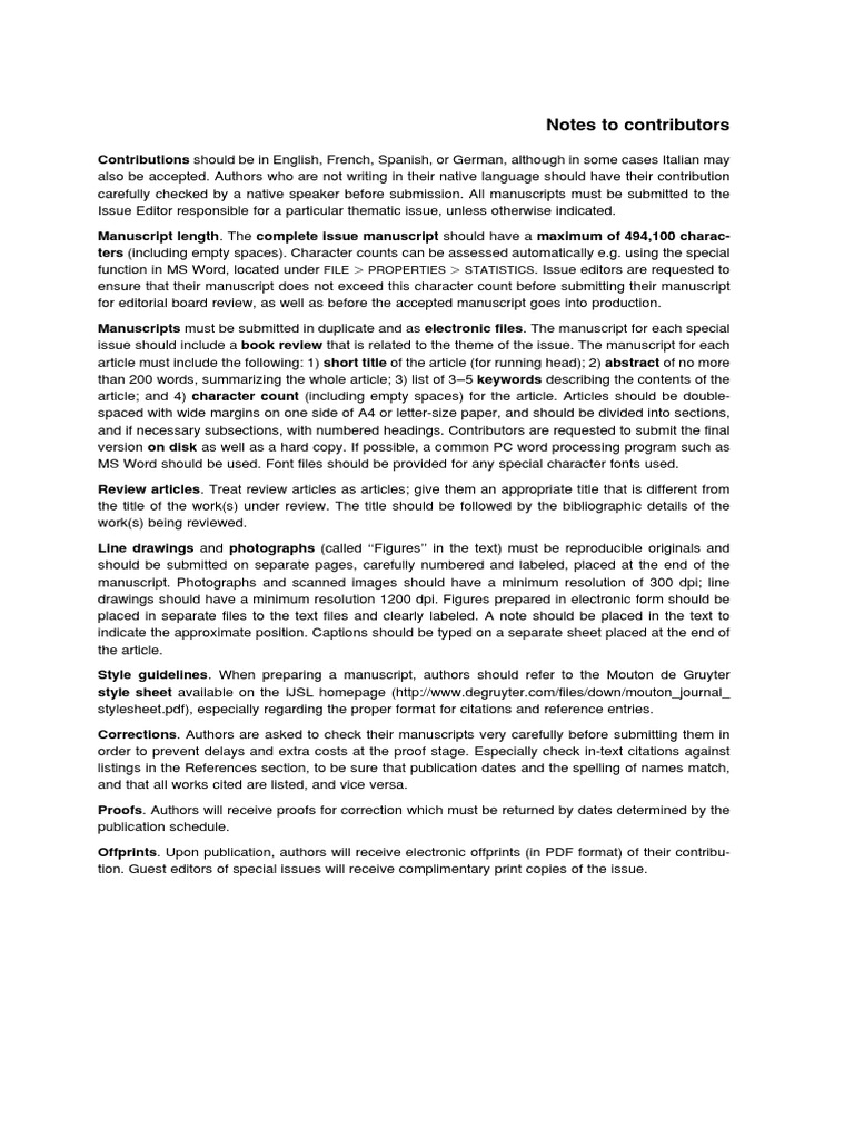 Notes To Contributors: File Properties Statistics | PDF | Citation ...