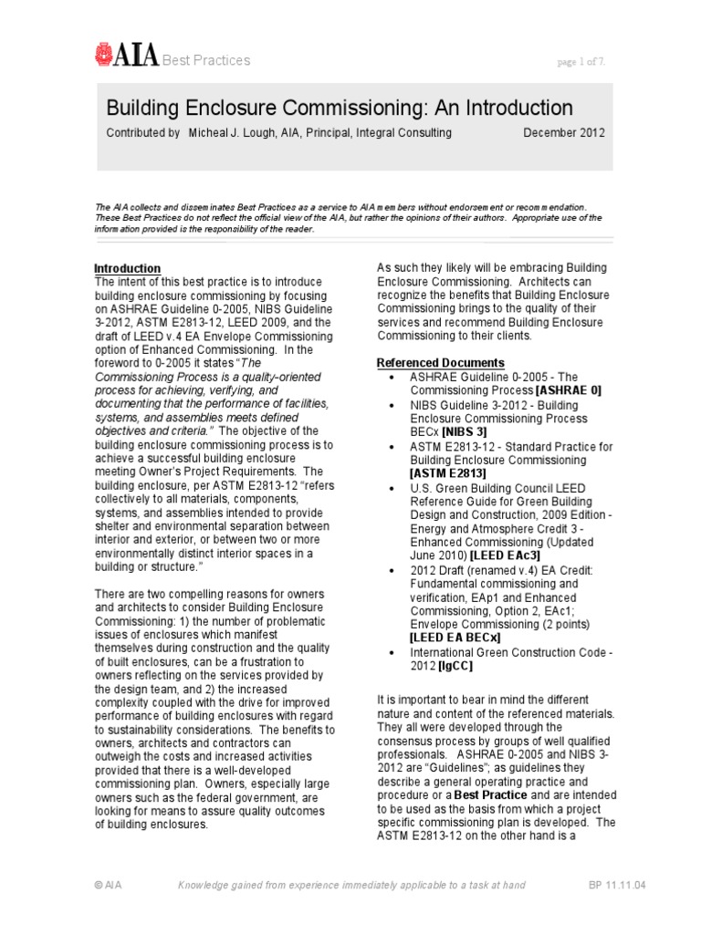 Building Enclosure Commissioning | PDF | Leadership In Energy And ...
