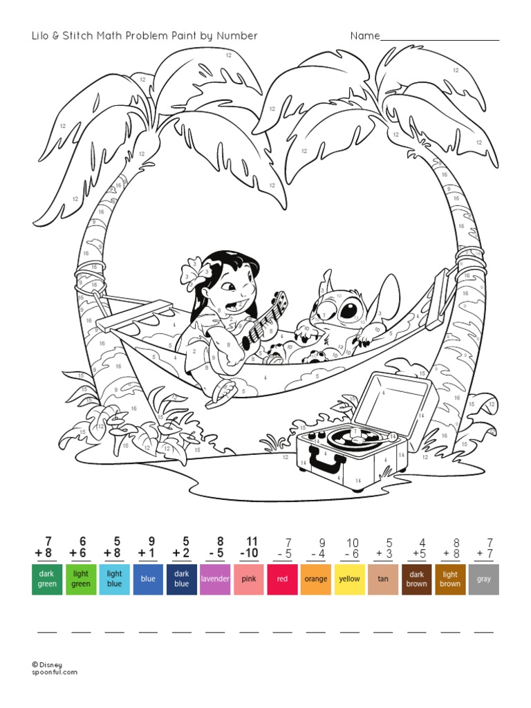 Disney Teachers Corner Math Paint by Number Printable 0413 | PDF