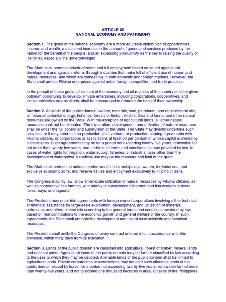 Article XII | PDF | Citizenship | Corporations